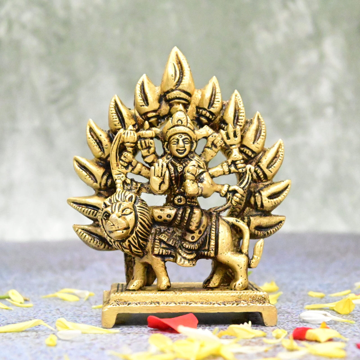 Brass Durga maa Idol small for Pooja home decor (4.5 Inch) Durga mata ...