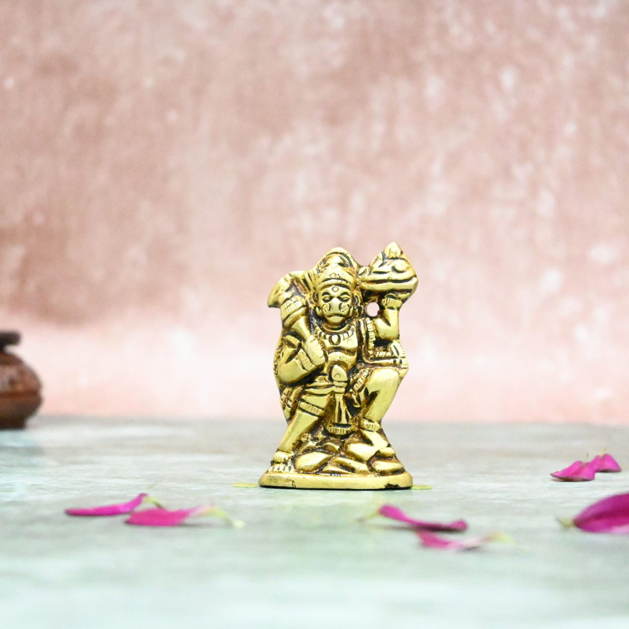 Hanuman ji murti mini size (2 Inch) Brass Hanuman Idol small for Pooja ...