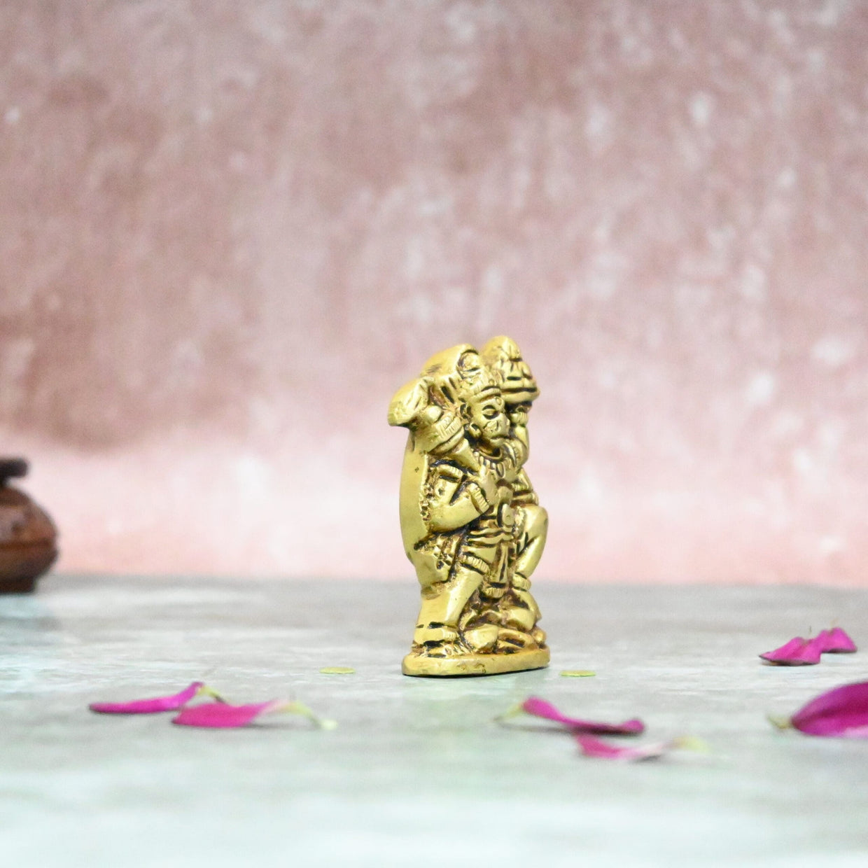Hanuman ji murti mini size (2 Inch) Brass Hanuman Idol small for Pooja ...