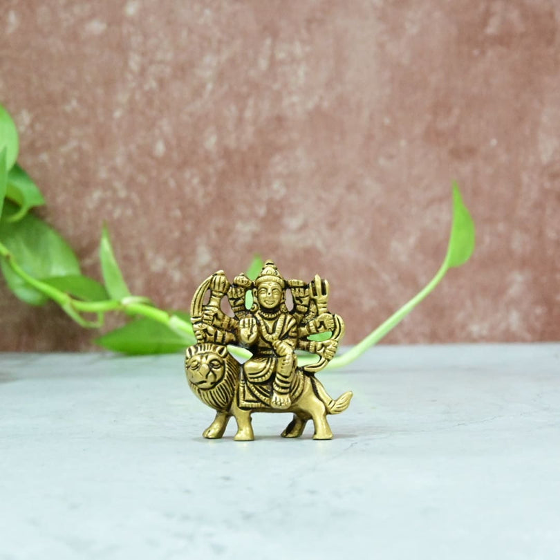 Brass Durga mata murti Small Size (2.5 Inch) Durga maa idol for pooja ...
